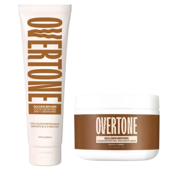 OVERTONE Healthy Color Duo Coloring Conditioner + Daily Conditioner Set - Golden Brown Healthy Color Duo