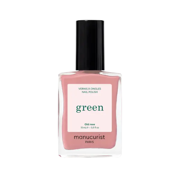 MANUCURIST Green Nail Polish, Quick Dry, Non-toxic Nail Polish With Gel-like Finish - Old Rose ( A Powder Pink)