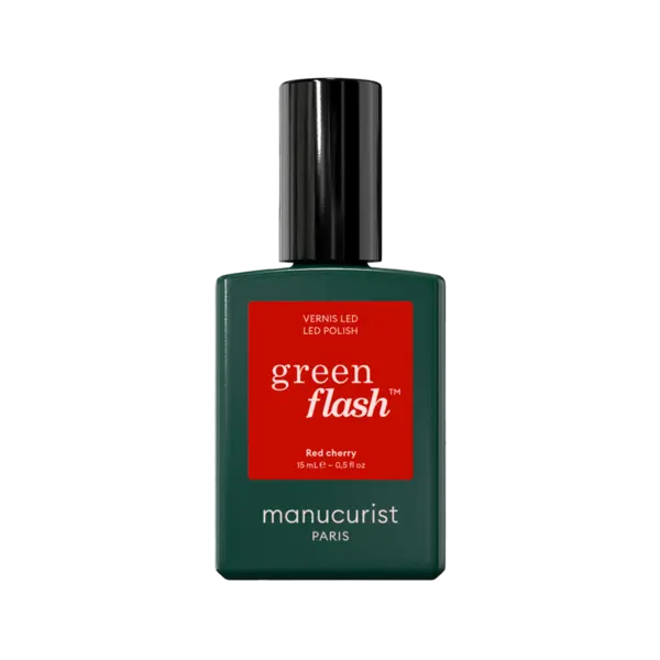 MANUCURIST Green Flash Led Gel Nail Polish, Non-toxic Nail Polish - Red Cherry