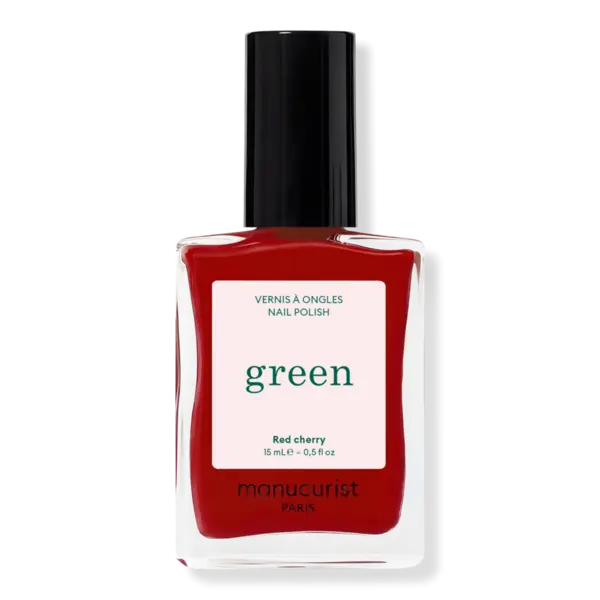 MANUCURIST Green Nail Polish, Quick Dry, Non-toxic Nail Polish With Gel-like Finish - Red Cherry