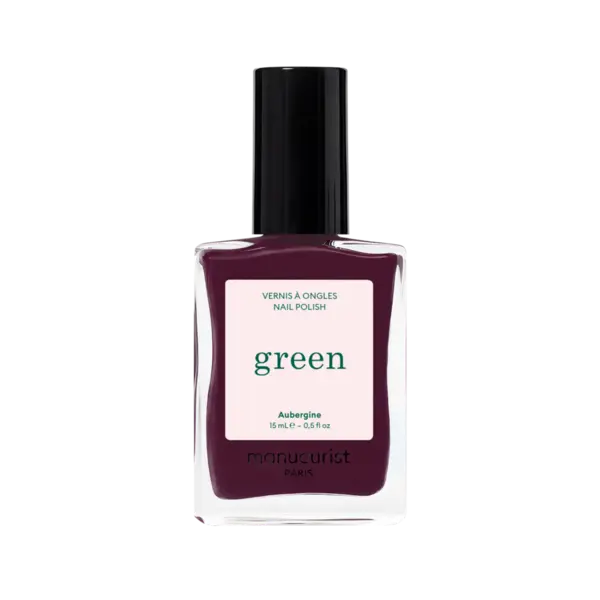 MANUCURIST Green Nail Polish, Quick Dry, Non-toxic Nail Polish With Gel-like Finish - Aubergine (a Dark Purple)