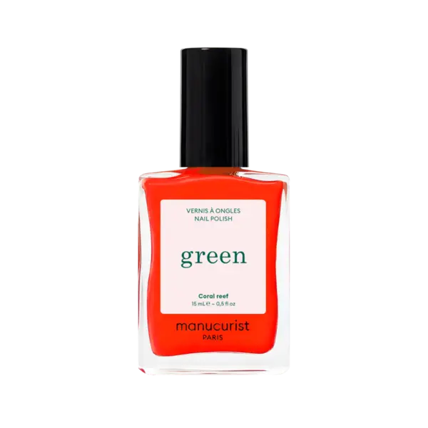 MANUCURIST Green Nail Polish, Quick Dry, Non-toxic Nail Polish With Gel-like Finish - Coral Reef (a Reddish Orange)