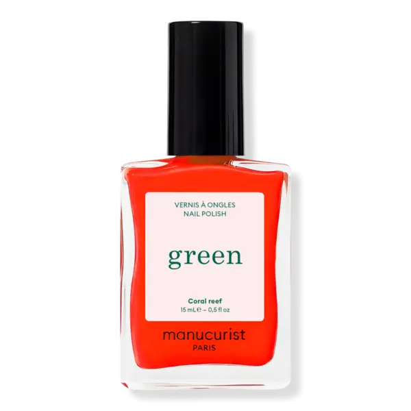 MANUCURIST Green Nail Polish, Quick Dry, Non-toxic Nail Polish With Gel-like Finish - Coral Reef