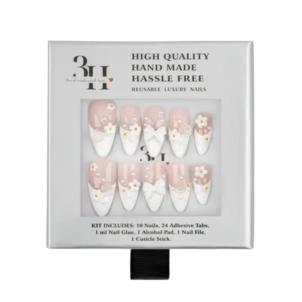 3H NAILS Elegant Vows Handmade Press-on Nails - One-color