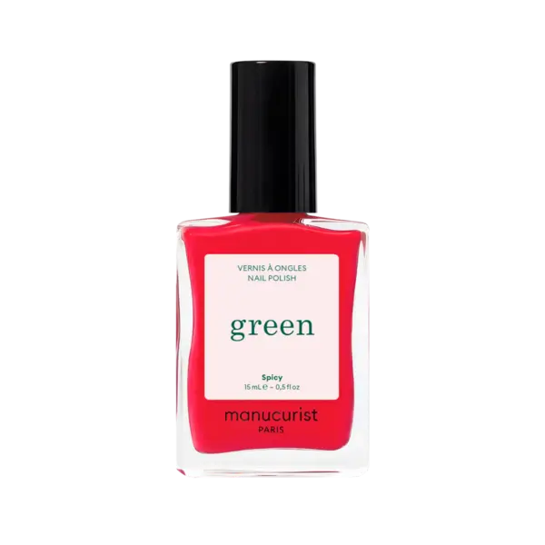 MANUCURIST Green Nail Polish, Quick Dry, Non-toxic Nail Polish With Gel-like Finish - Spicy (a Pop Red)