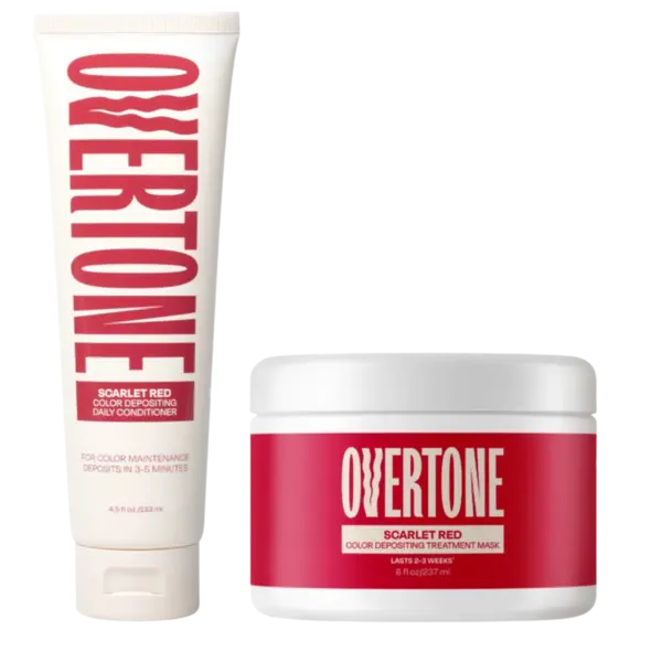 OVERTONE Healthy Color Duo Coloring Conditioner + Daily Conditioner Set - Scarlet Red Hair Healthy Color Duo