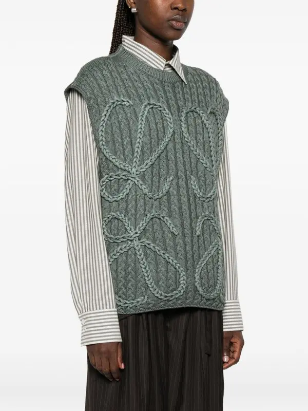 Loewe Anagram Wool Vest - Green