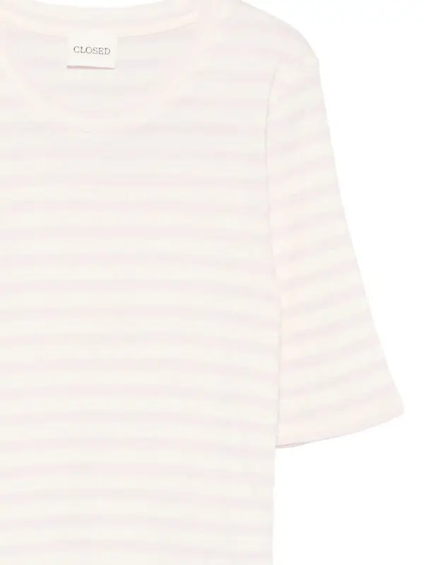 Closed Striped Cotton Blend Pullover - Pink