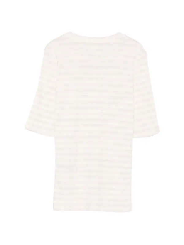 Closed Striped Cotton Blend Pullover - Pink