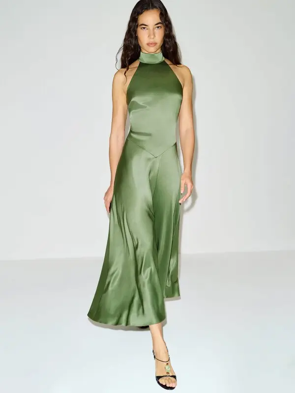 REFORMATION Katelyn Silk Dress Jade