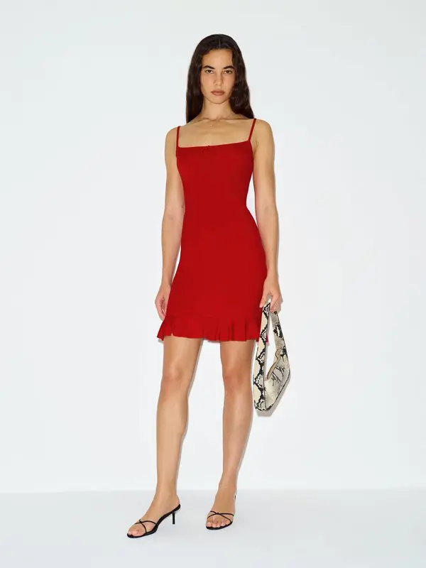 REFORMATION Georgina Knit Dress - Red