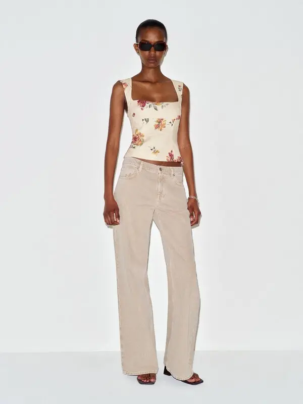 REFORMATION Tavish Linen Top - Ivory