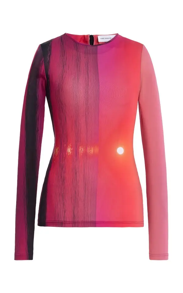 Marie Adam-Leenaerdt Printed Spandex Top - Pink