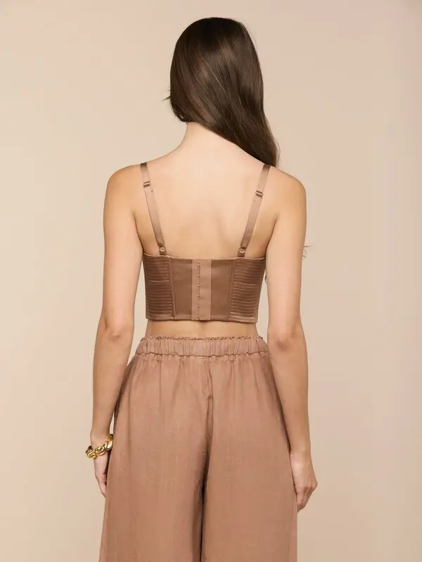 L'Agence Nysa Bustier Top - Mocha Tan