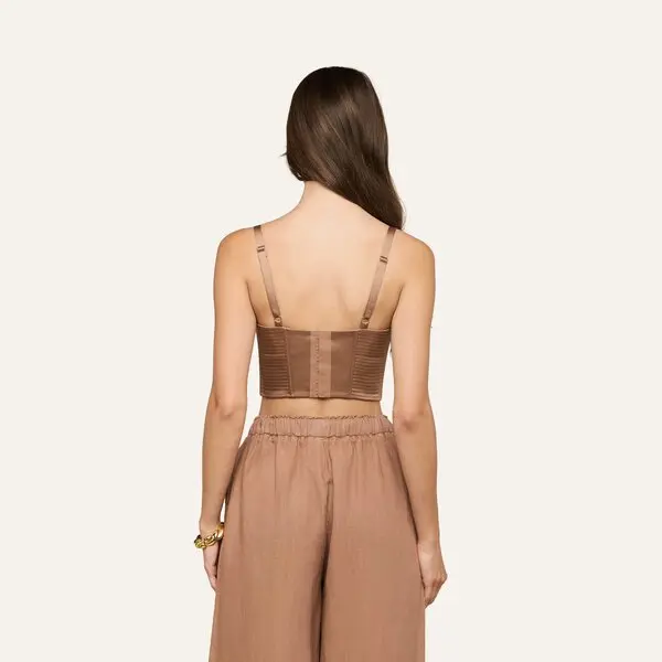 L'Agence Nysa Bustier Top - Mocha Tan