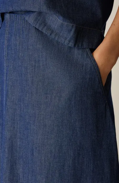 Eileen Fisher Organic Cotton Denim Midi Skirt