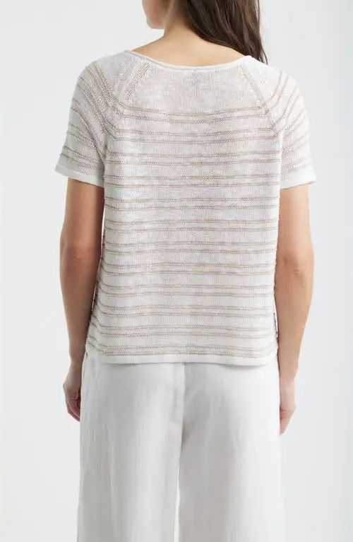 Eileen Fisher Open Stitch Organic Linen Blend Sweater