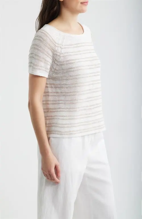 Eileen Fisher Open Stitch Organic Linen Blend Sweater