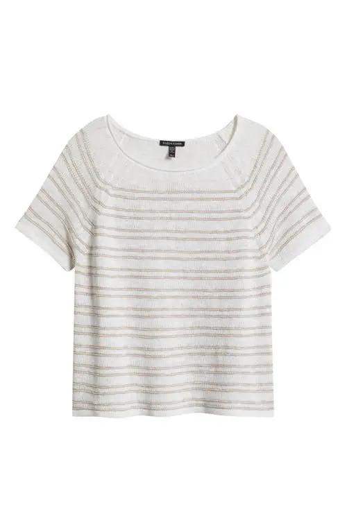 Eileen Fisher Open Stitch Organic Linen Blend Sweater