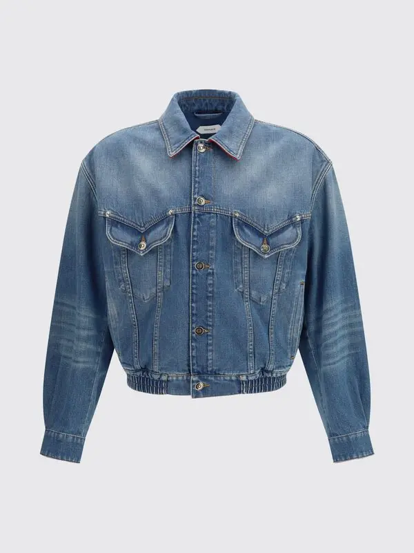 Versace Cotton Denim Bomber Jacket