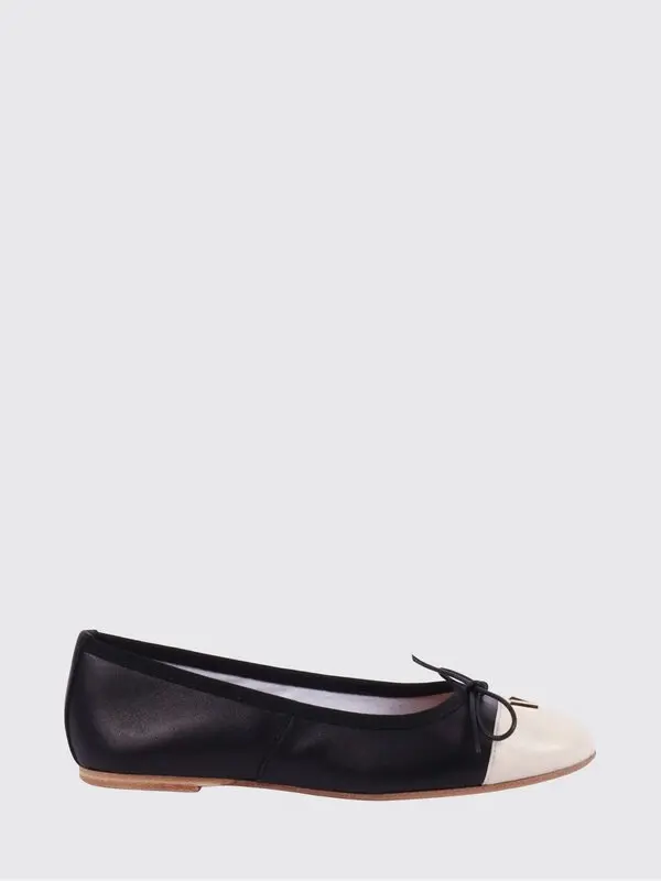 VIA ROMA 15 Leather Ballerinas - Black