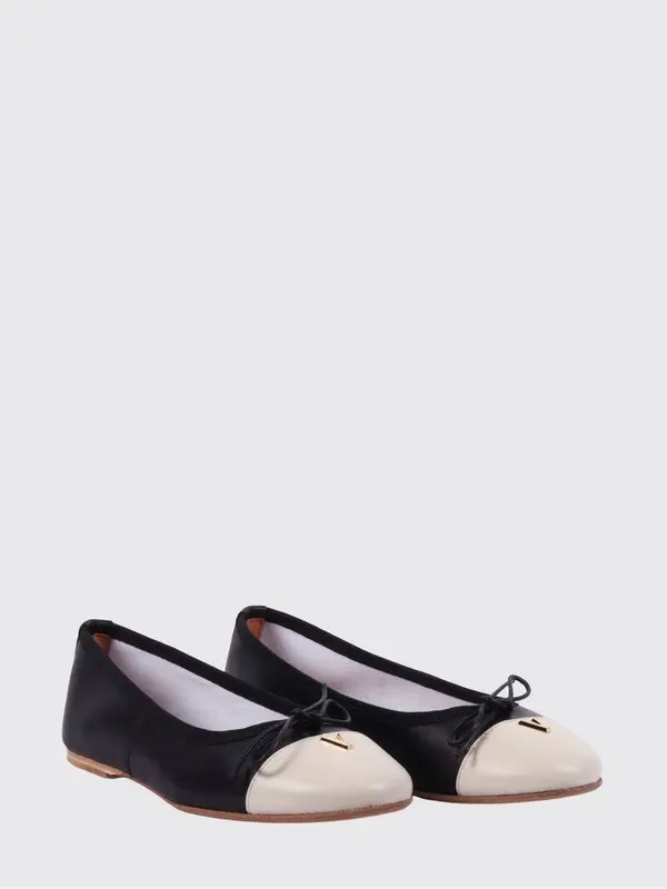 VIA ROMA 15 Leather Ballerinas - Black