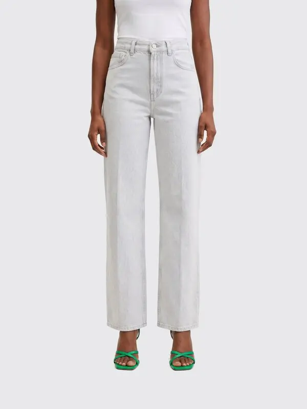DONDUP High Rise Straight Leg Jeans - Grey