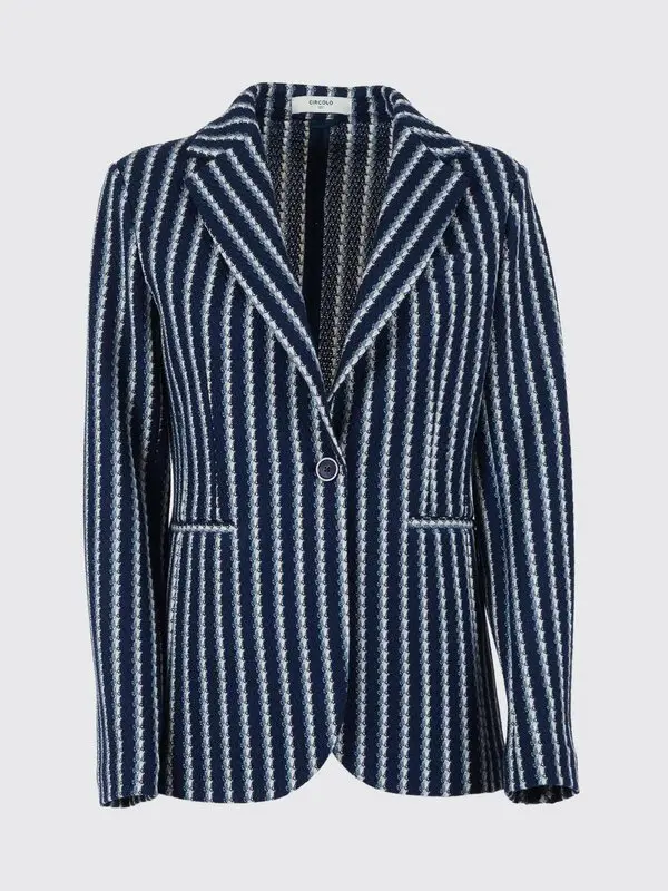 CIRCOLO 1901 Striped Jacket - Blue