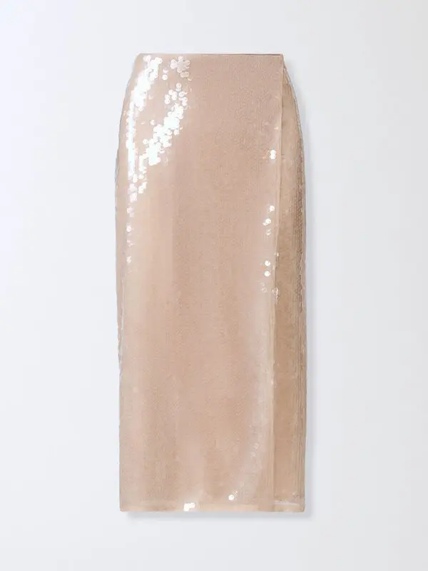 Fabiana Filippi Sequin Wrap Midi Skirt