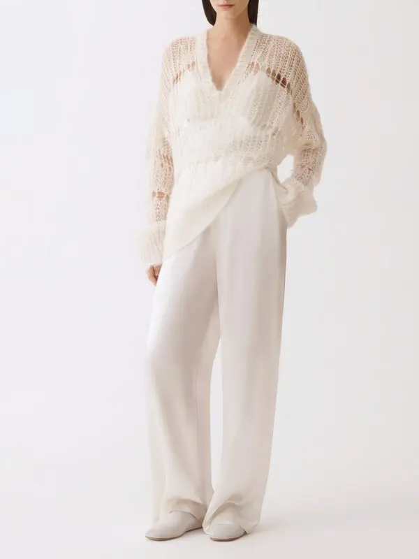 Fabiana Filippi Perforated Wool Blend Pullover