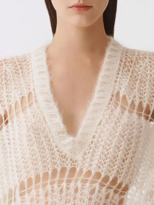 Fabiana Filippi Perforated Wool Blend Pullover