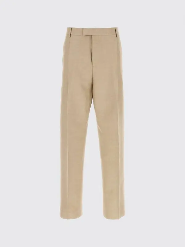FERRAGAMO Cotton And Linen Blend Wide Leg Trousers - Beige