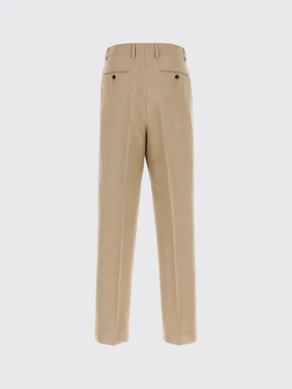 FERRAGAMO Cotton And Linen Blend Wide Leg Trousers - Beige