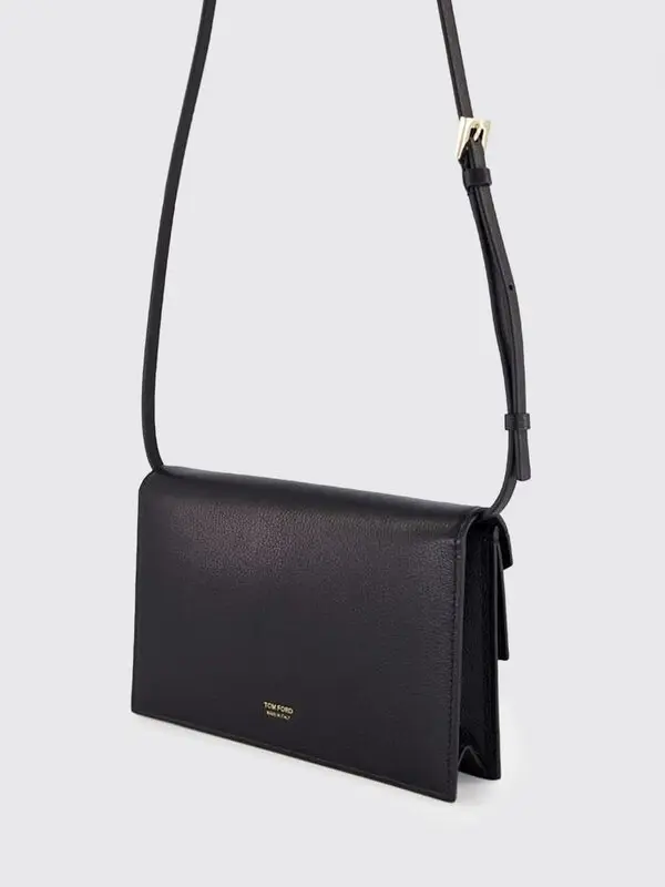 TOM FORD Calf Leather Shoulder Bag - Black