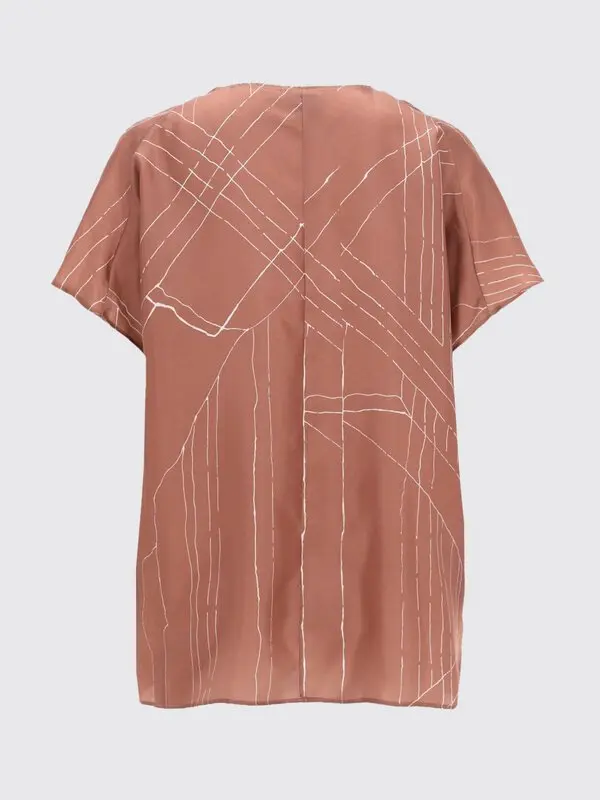 ALYSI V-neck Printed Short Sleeve Blouse