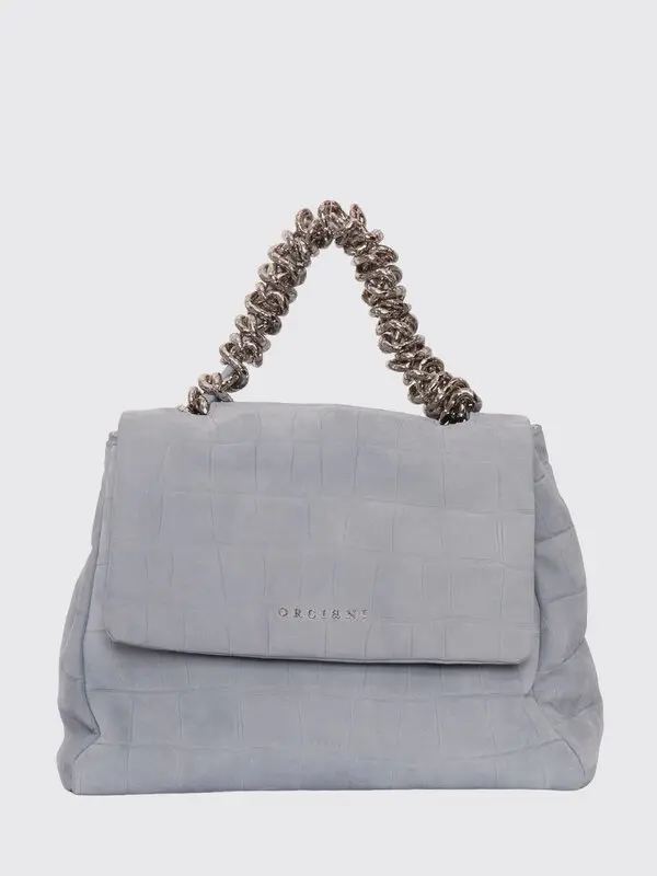 Orciani Sveva Handbag In Crocodile Print Calfskin Leather - Gnawed Blue