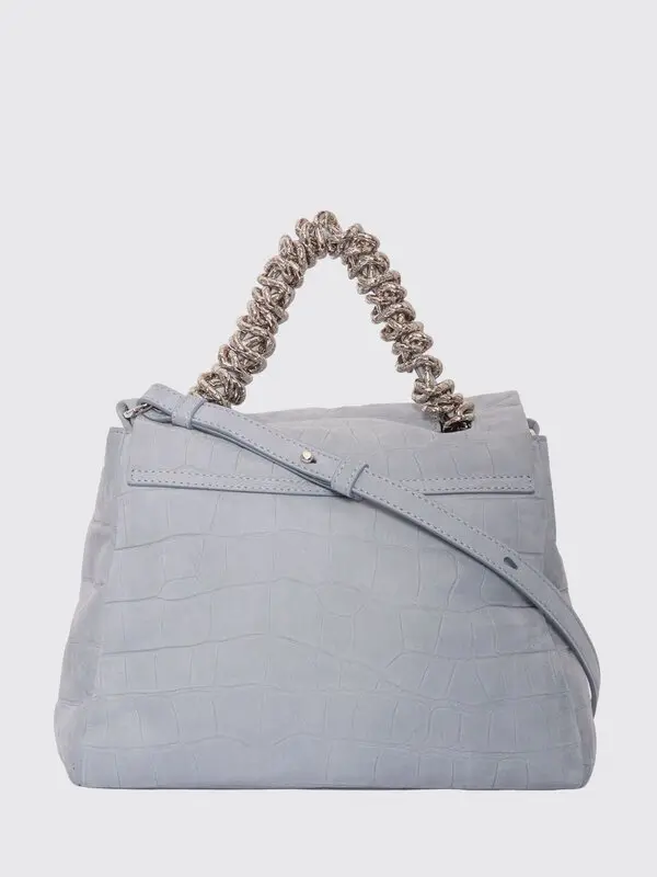 Orciani Sveva Handbag In Crocodile Print Calfskin Leather - Gnawed Blue