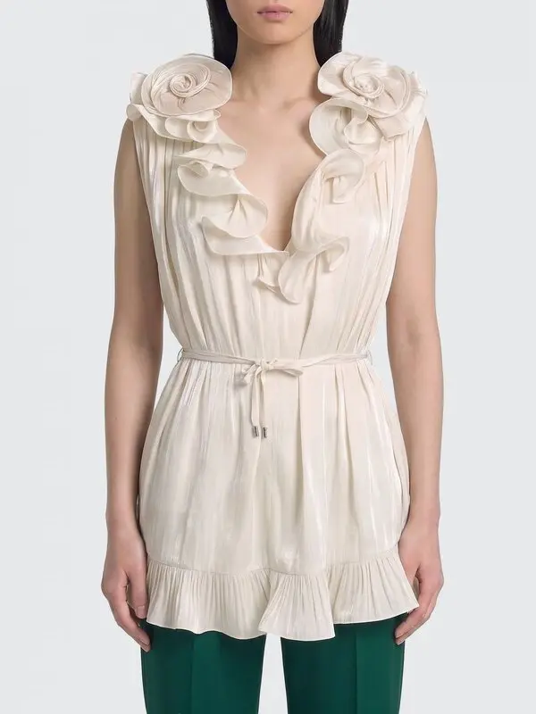 NISSA Ruffled V-neck Top