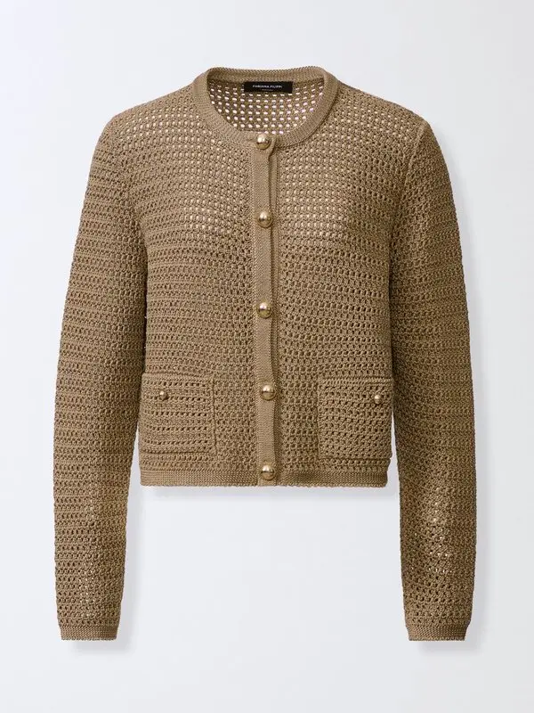 Fabiana Filippi Crew Neck Cotton Cardigan