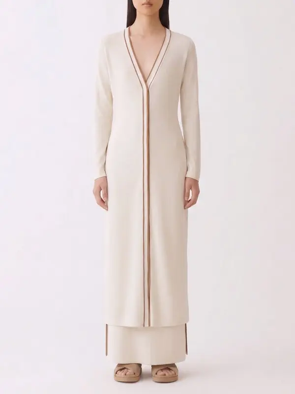 Fabiana Filippi Long Cotton Cardigan With V-neck