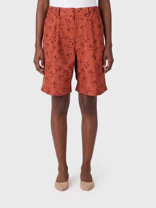 K-WAY Printed Pleated Shorts - Brown