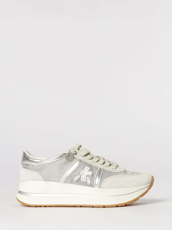 Premiata Bethcoin Suede And Mesh Sneakers - Grey