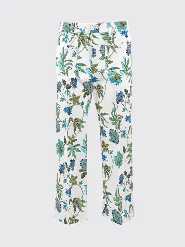 FAY Printed Cotton Cropped Trousers