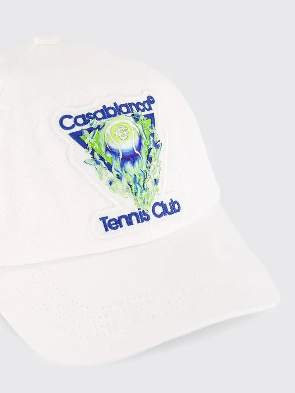 Casablanca Embroidered Cotton Twill Cap - White