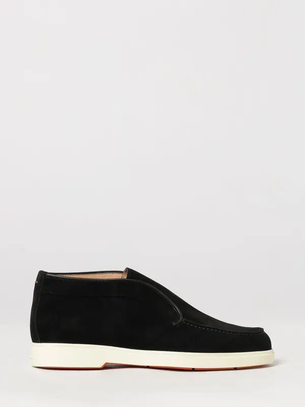 Santoni Desert Suede Ankle Boot - Black