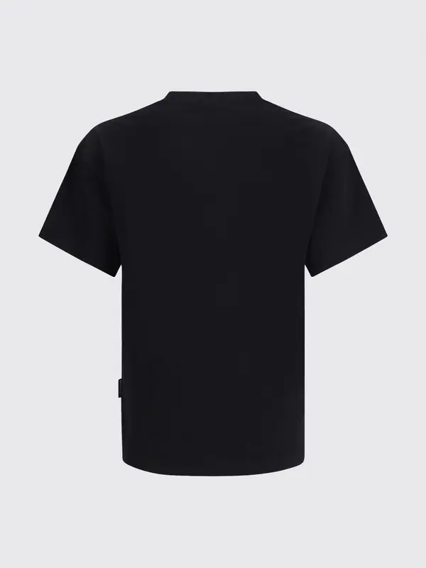 Palm Angels Cotton Crewneck T-shirt With Logo Print - Black