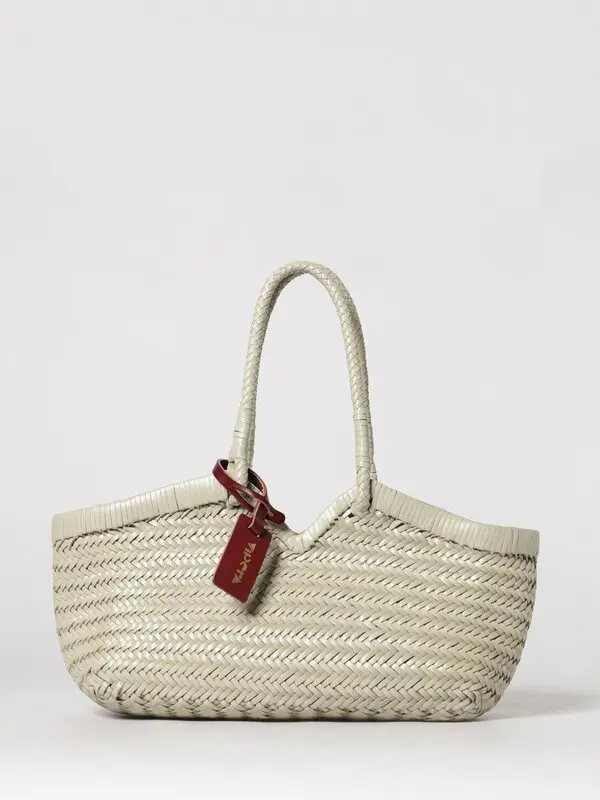 VIPERA Braided Handle Shoulder Bag - Pearl