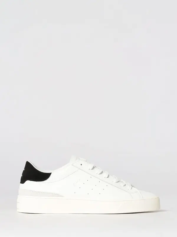 D.a.t.e. Lace-up Sneakers With Suede Heel Detail - Black