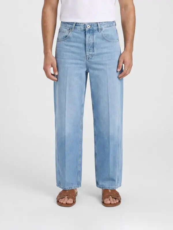 Jacquemus Cotton Denim Wide-leg Jeans - Blue