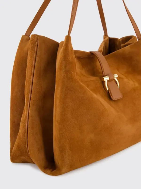 FERRAGAMO Suede Shoulder Bag - Beige